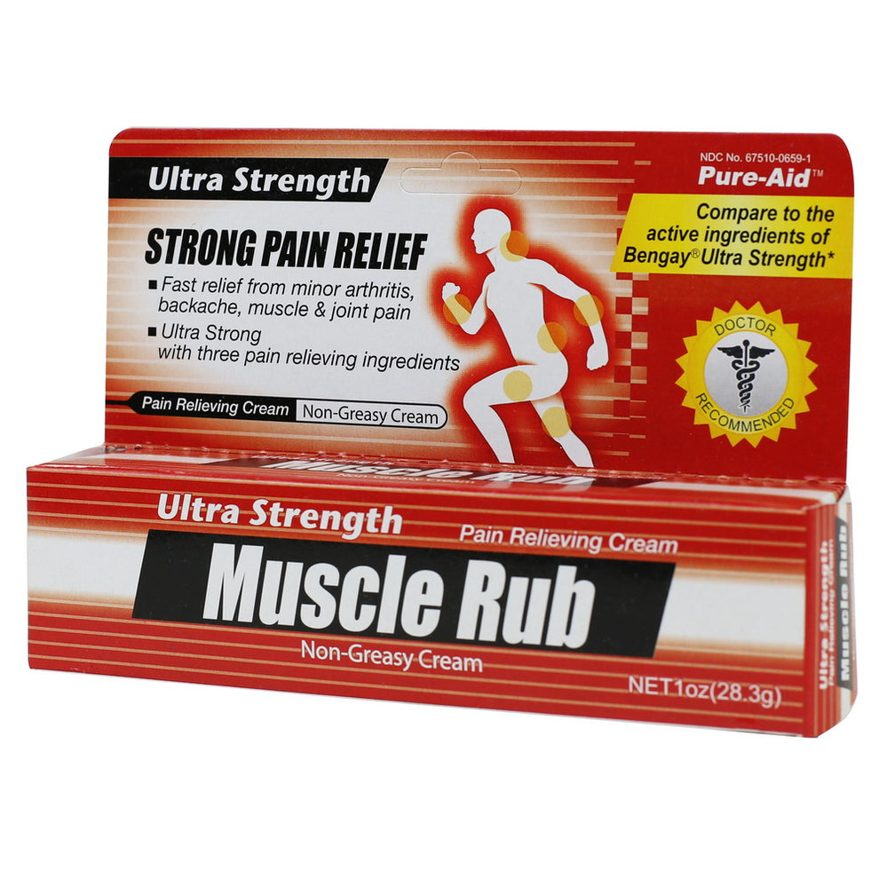 Pure-Aid Ultra Strength Muscle Rub Cream | 1oz – Kareway