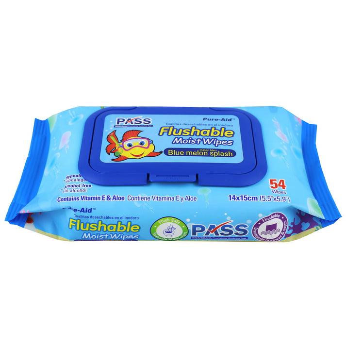 Pure-Aid Flushable Baby Wipes-Blue Melon Splash (Blue) | 54ct – Kareway